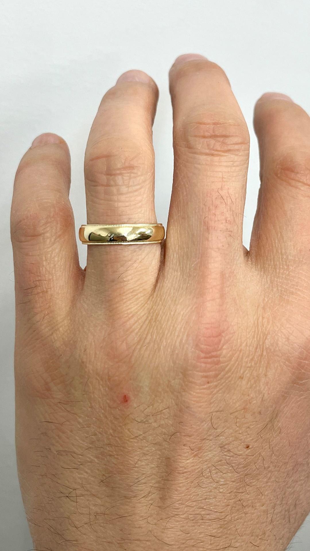 Gold Wedding Band Man, 5mm, 10K 14K 18K Solid Gold Wedding Ring, Band ...