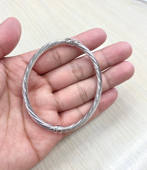 Solid white gold bangle bracelet store