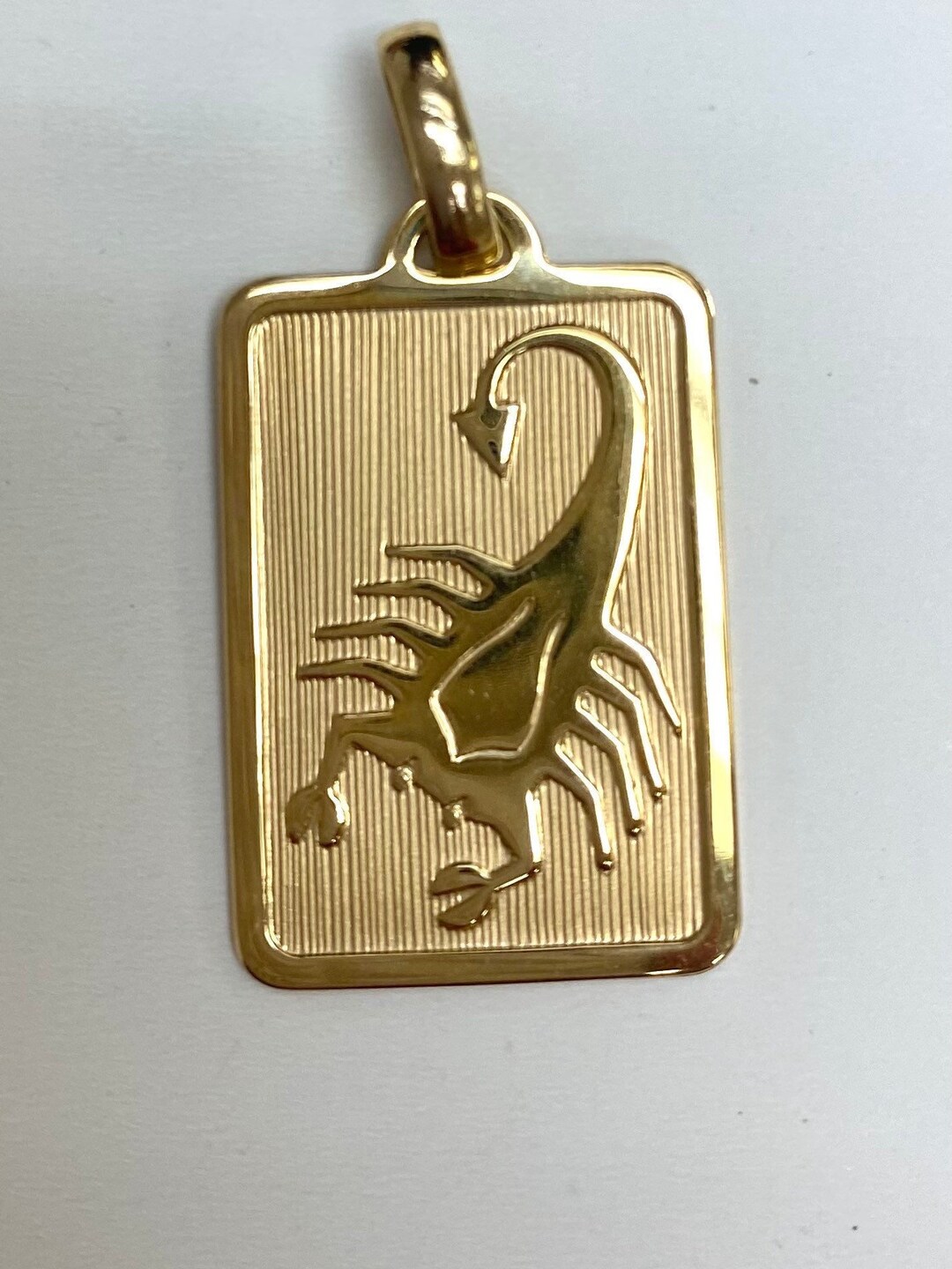Gold Scorpio Zodiac Pendant, 18K Solid Yellow Gold Scorpion Zodiac Sign ...