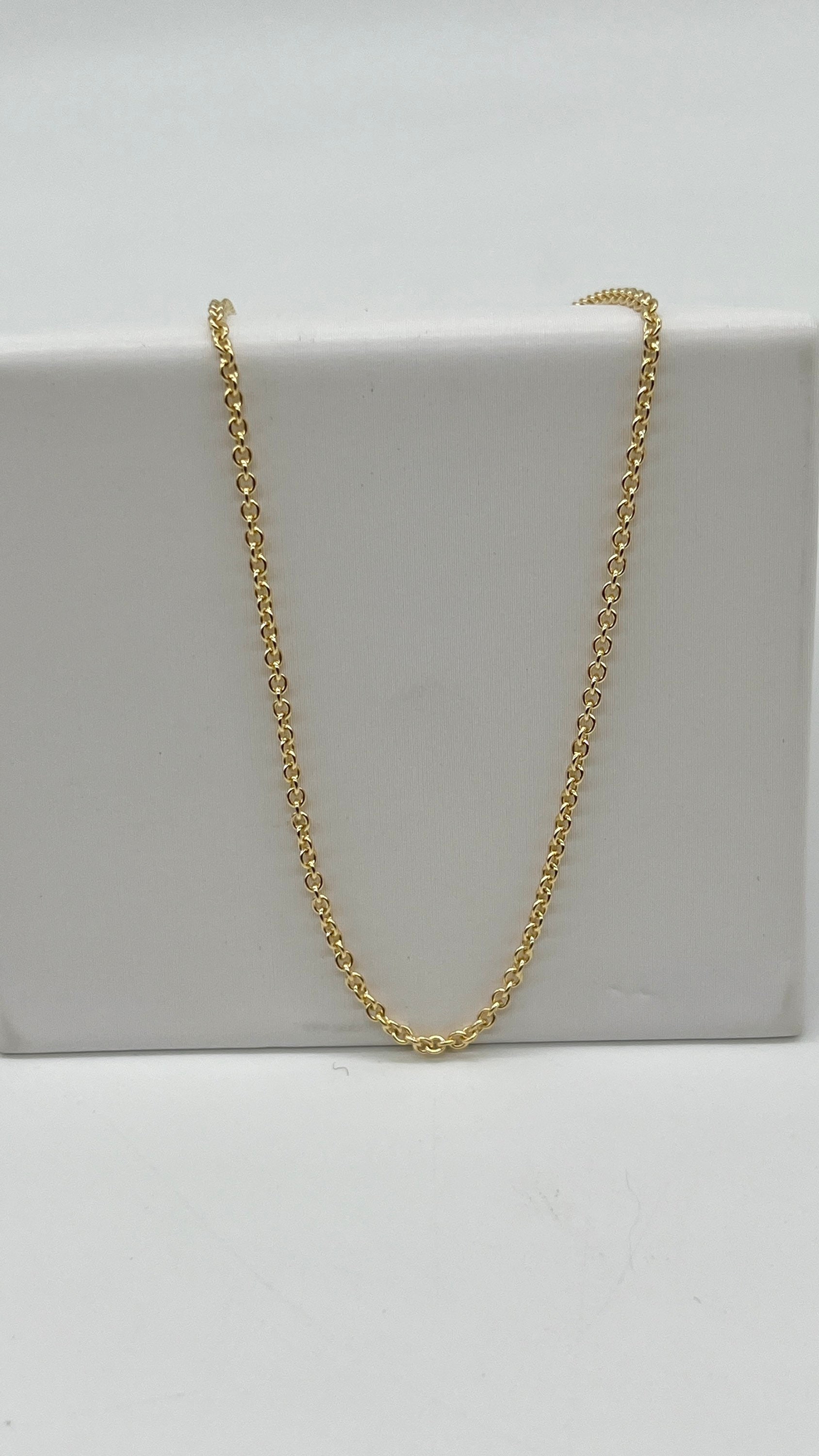 Solid Gold Cable Chain 10K 14K 18K Solid Italian Gold 1.6mm - Etsy