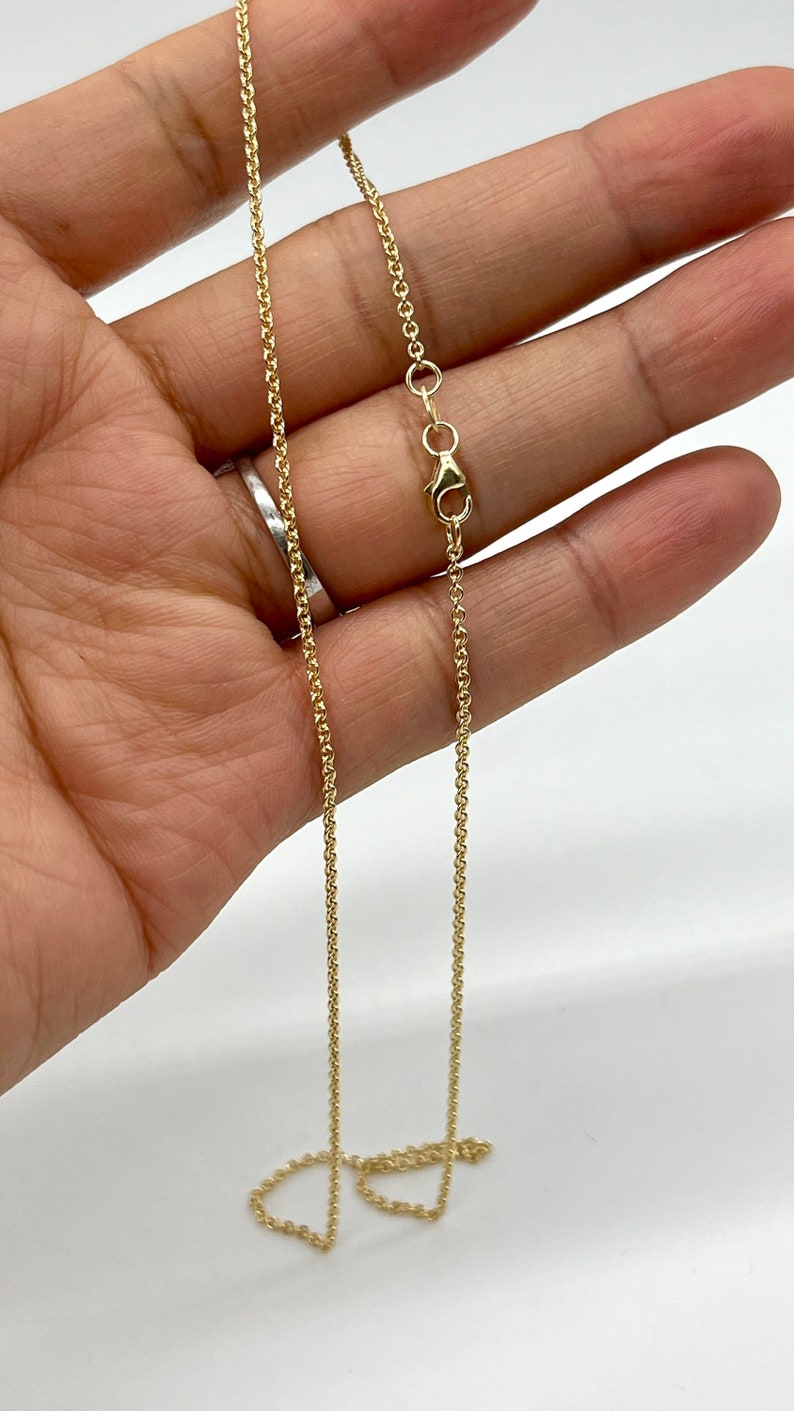 Solid Gold Cable Chain 10K 14K 18K Solid Italian Gold 1.6mm - Etsy
