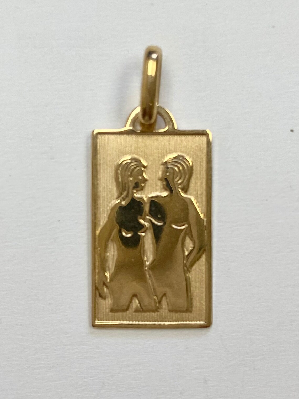 Gemini Zodiac Pendant, 18K Solid Yellow Gold, Gemini Zodiac Sign, Fancy ...