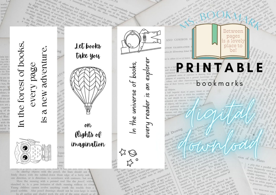 World Book Day - Printable Bookmarks - Etsy