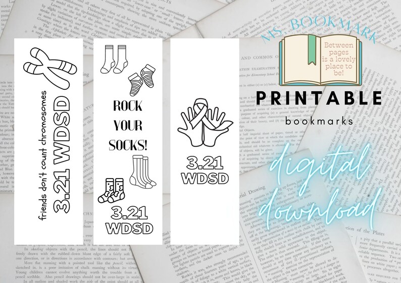 3.21 World Down Syndrome Day - Printable Bookmarks - Etsy