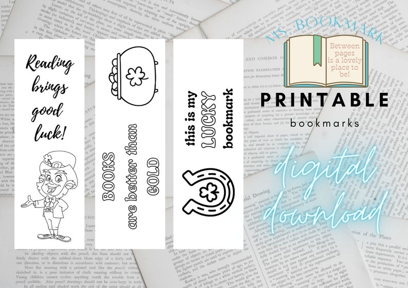 St. Patrick's Day - Printable Bookmarks - Etsy