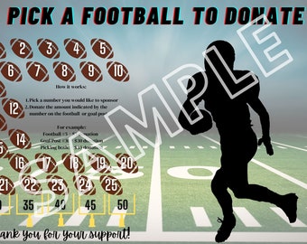 EDITABLE Football Pick a Date to Donate Printable, Football Fundraiser ...