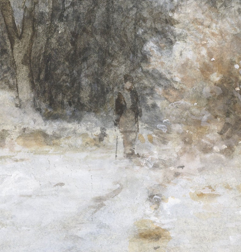 Landscape With Snow Antique Painting. Winter Landscape Vintage - Etsy