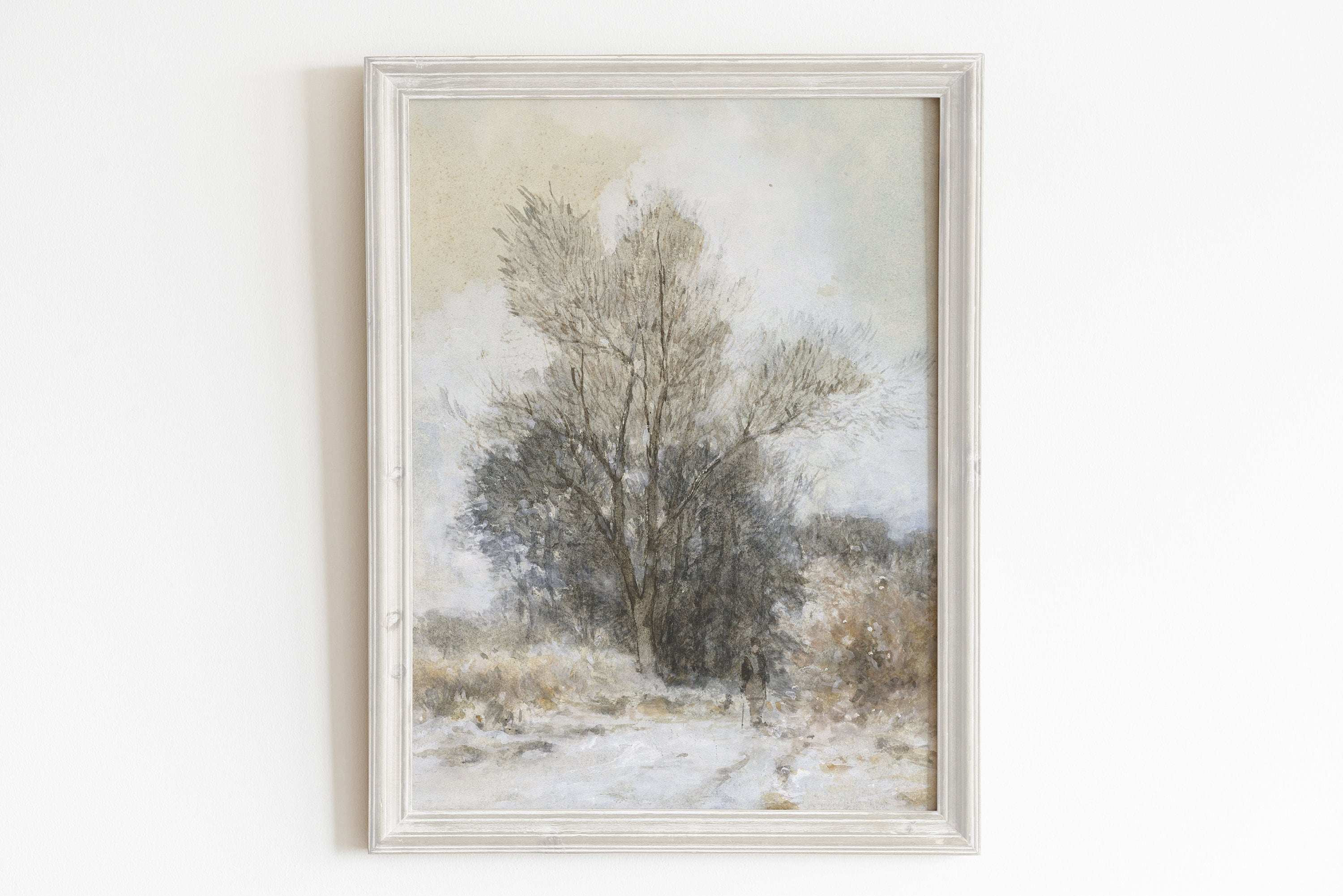 Landscape With Snow Antique Painting. Winter Landscape Vintage - Etsy