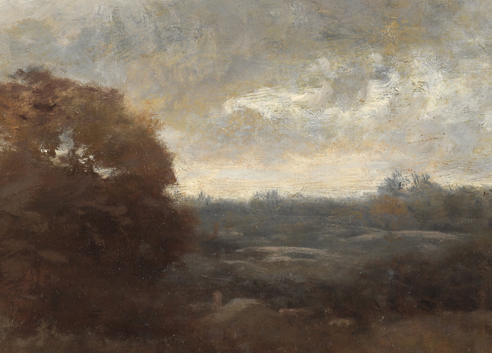 Moody Fall Landscape Painting. Lake Antique Oil Painting. - Etsy