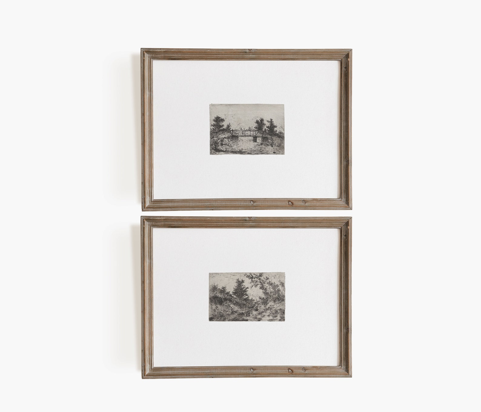 Vintage Etching Drawing PRINTABLE. Set of 2 Antique Neutral - Etsy