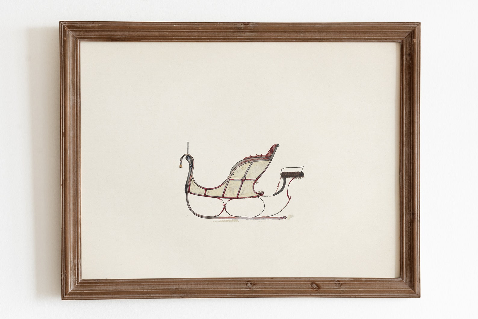 Christmas Sleigh Printable Art. White Sleigh Vintage Painting. - Etsy