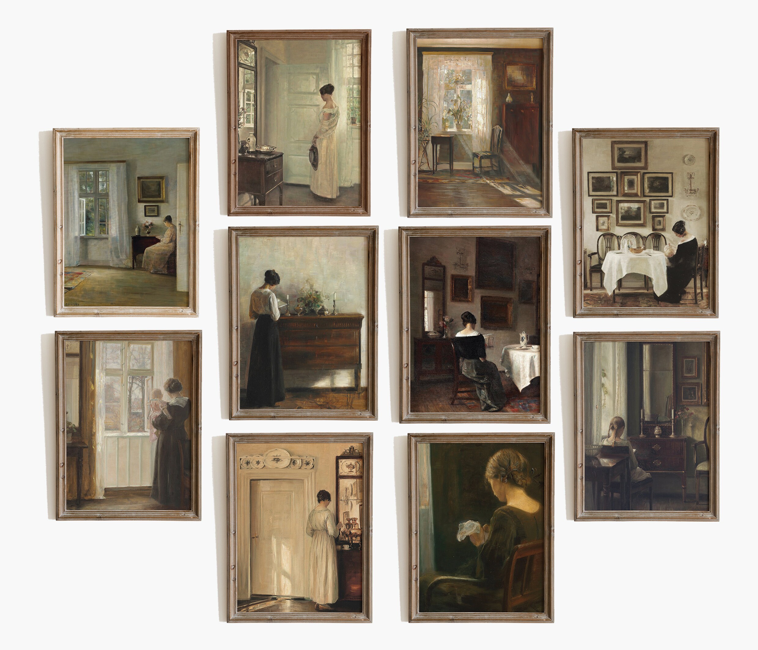 Set of Ten Prints. Interior Scene Painting. Rustic Gallery - Etsy