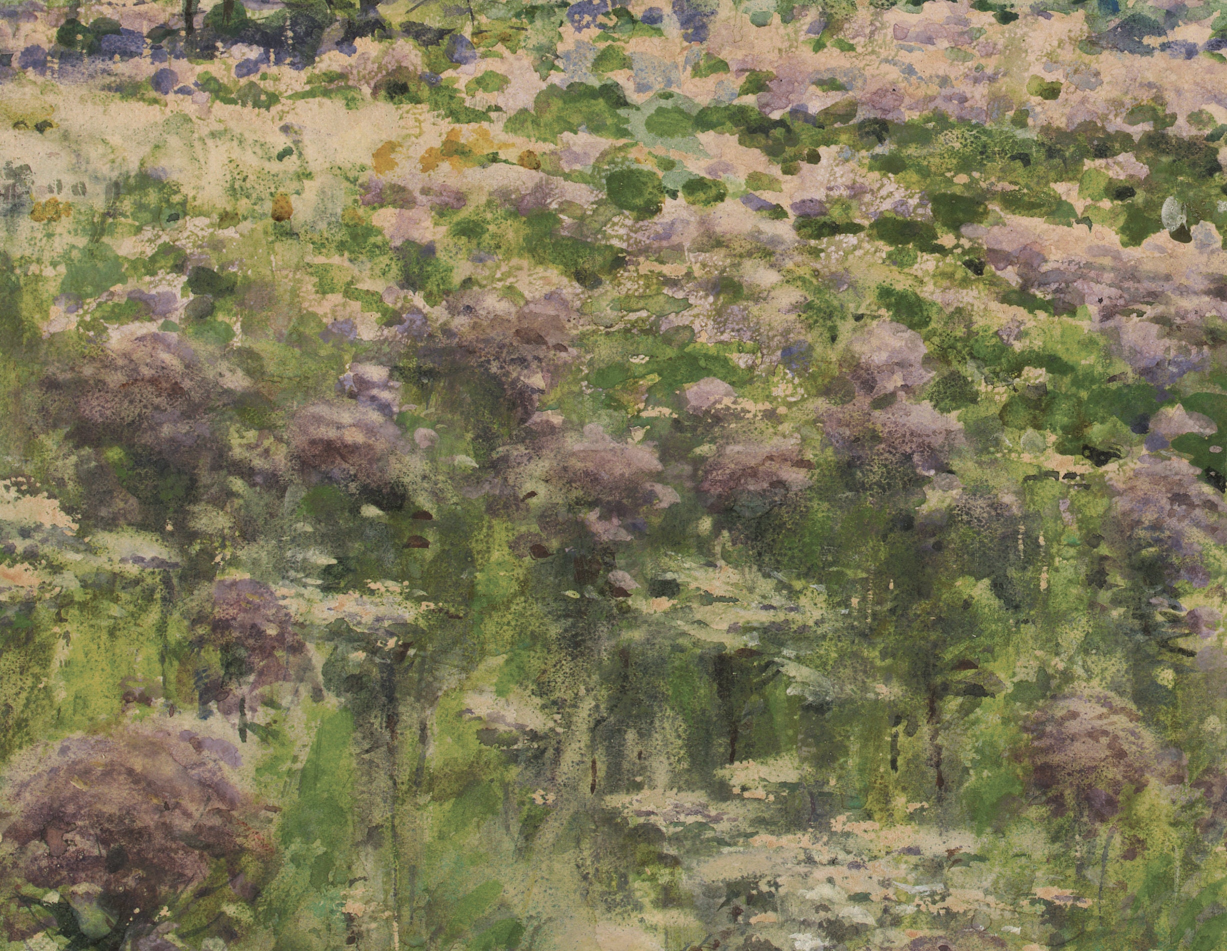 Meadow Painting. Flowers Landscape Watercolor. Antique Spring - Etsy