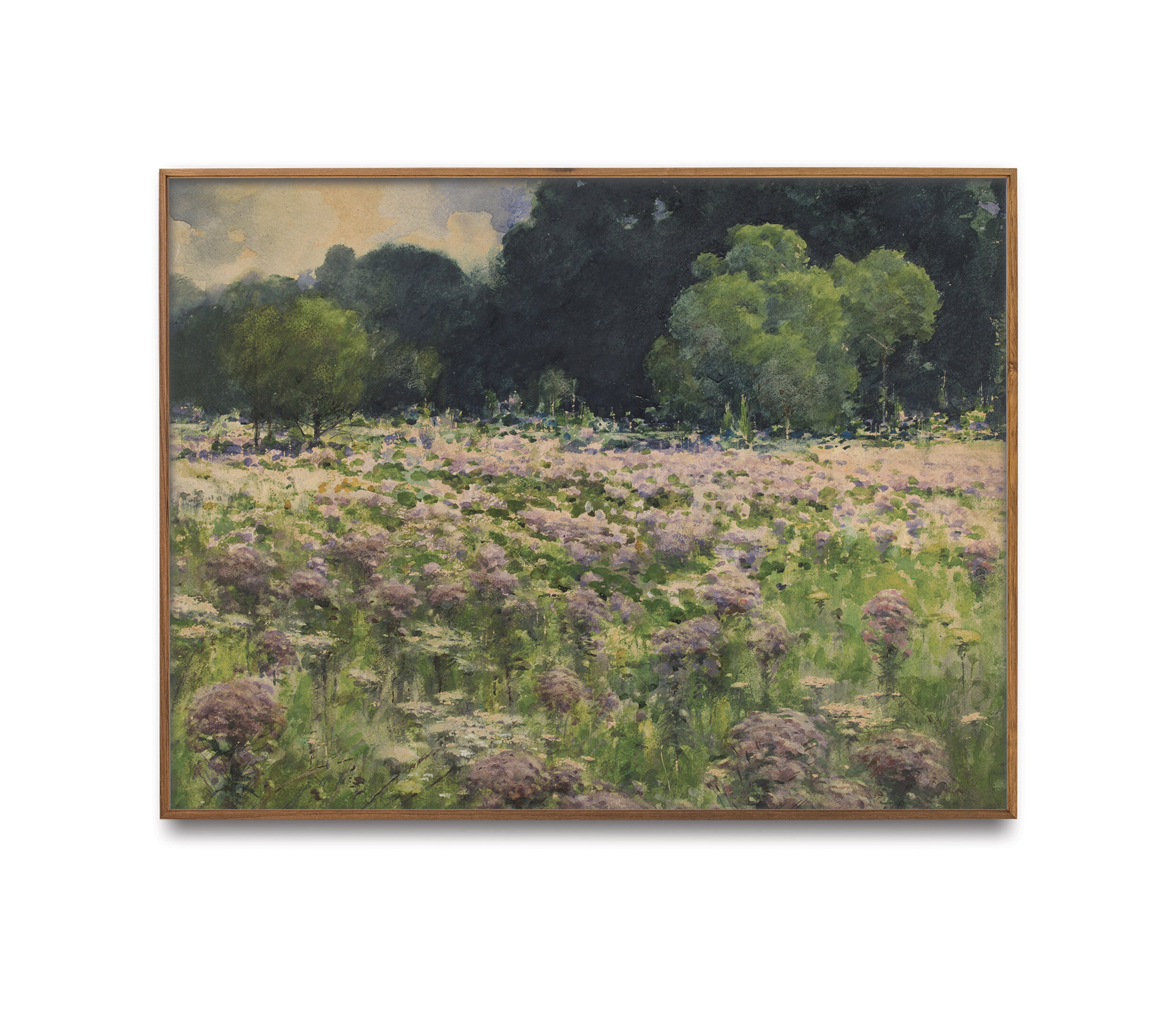 Meadow Painting. Flowers Landscape Watercolor. Antique Spring - Etsy