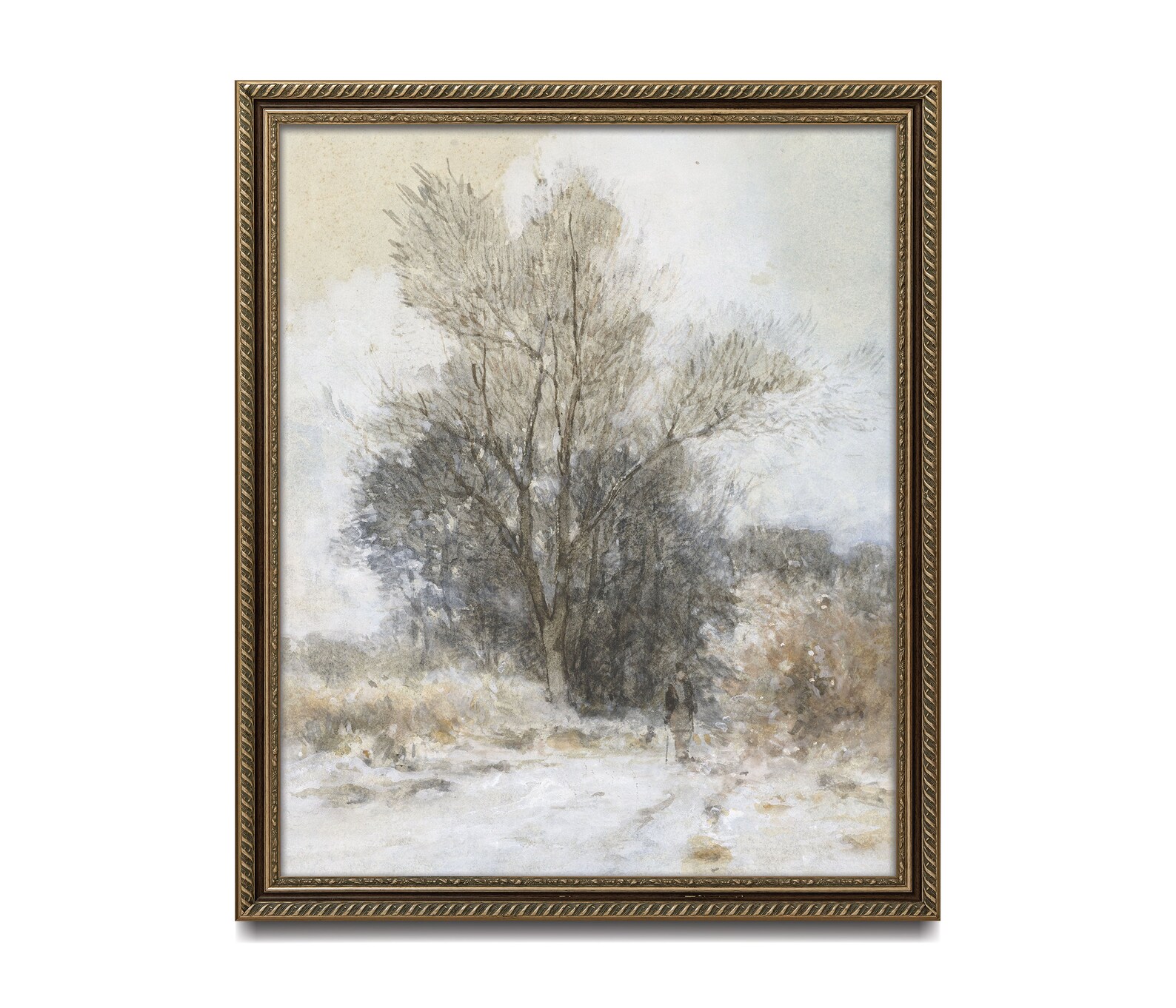 Landscape With Snow Antique Painting. Winter Landscape Vintage - Etsy
