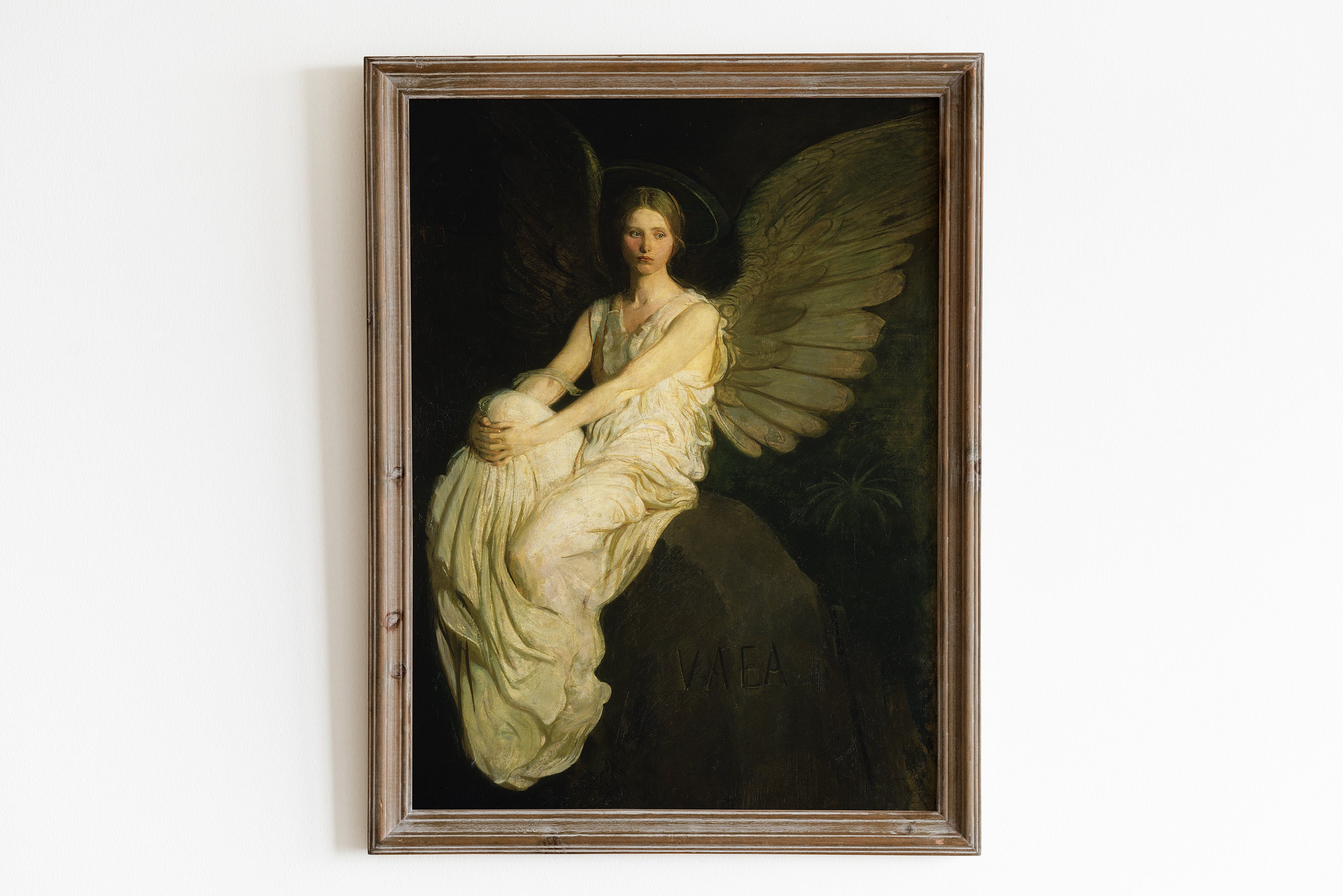 Antique Angel Printable Art. Angel Portrait Oil Painting. - Etsy