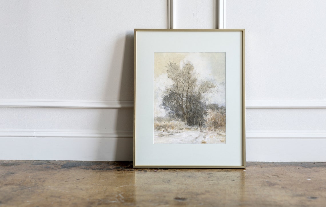 Landscape With Snow Antique Painting. Winter Landscape Vintage - Etsy