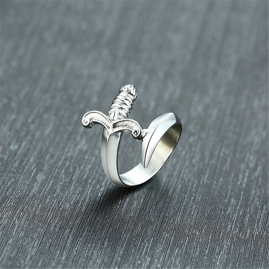 Unique Dagger Ring for Men silver color Stainless Steel Tough | Etsy