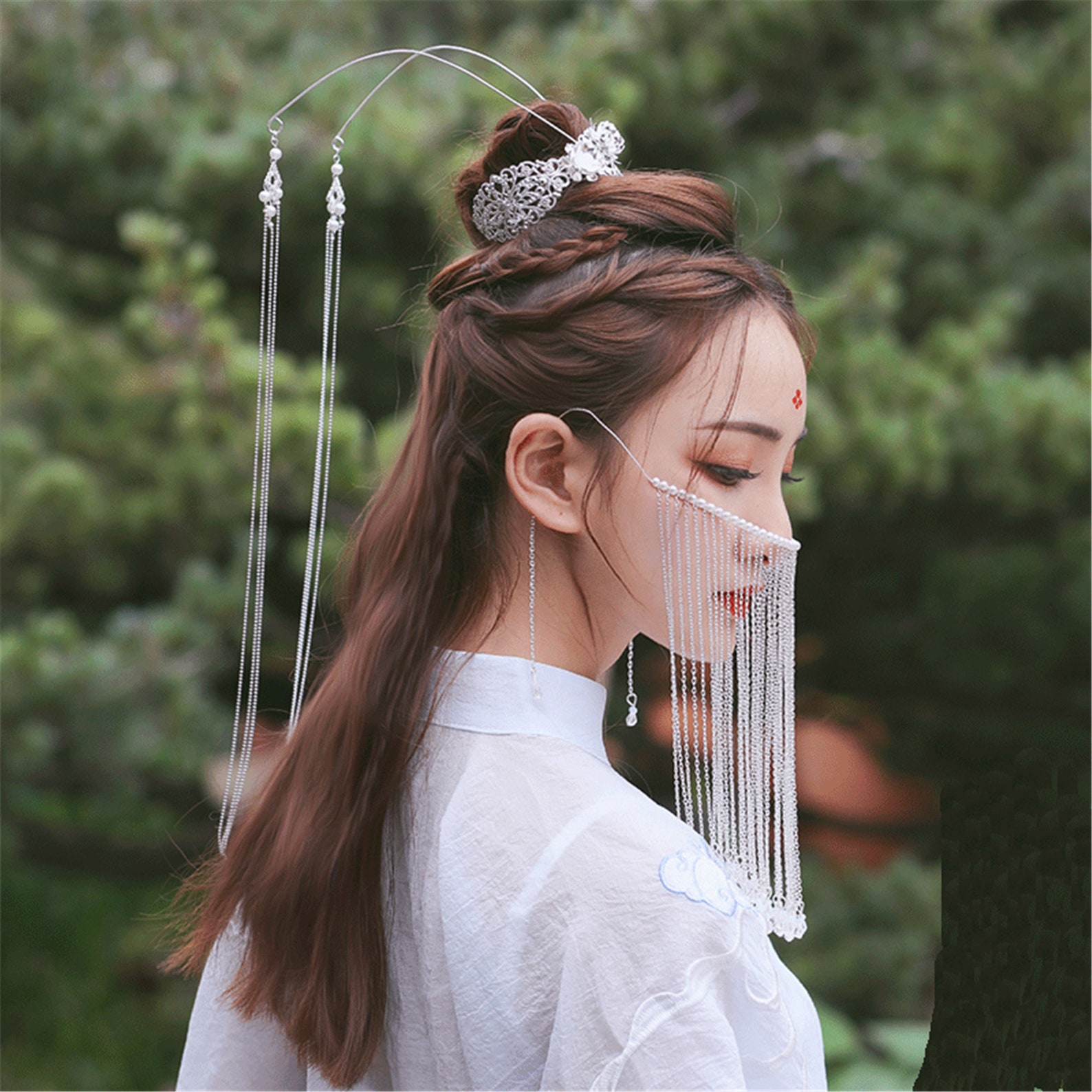 Ancient Style Hair Accessories Hanfu Veil Female Hanging Ear | Etsy