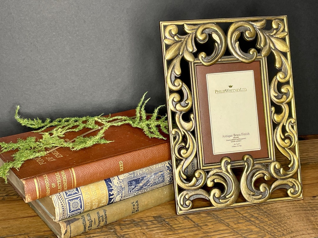 Ornate Antique Brass Finish Frame - Philip Whitney Ltd 3.5x5 - Etsy