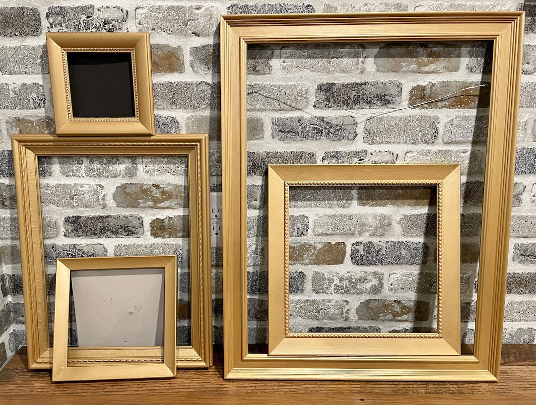 Handpainted Metallic Gold Picture Frames: Vintage Style Set - Etsy