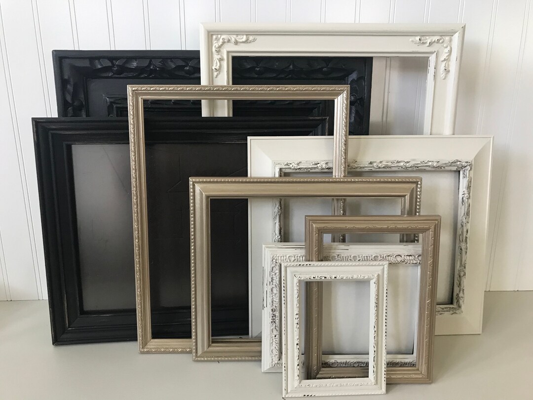Custom Set of Vintage Frames in Black White and Champagne - Etsy