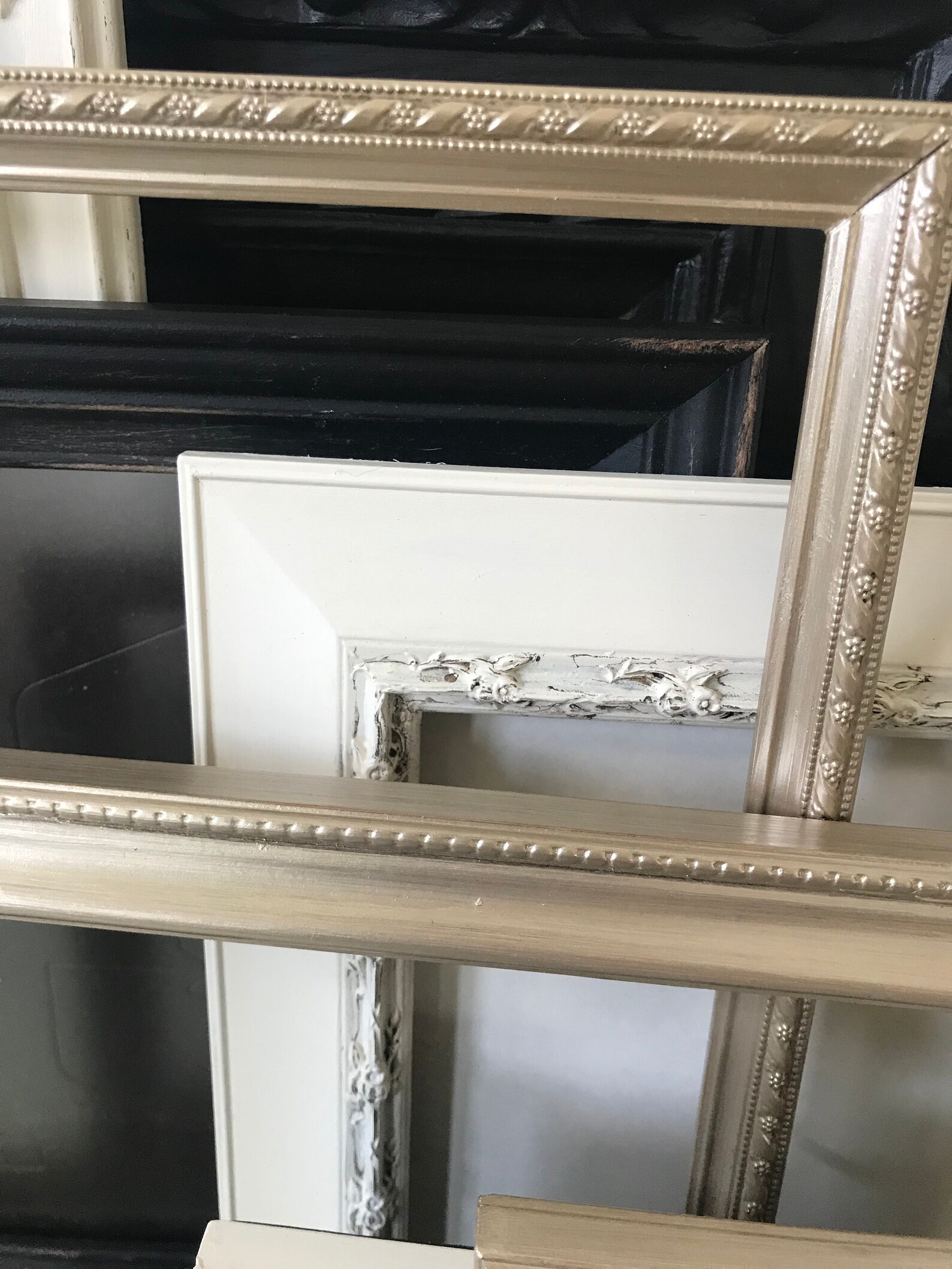 Custom Set of Vintage Frames in Black White and Champagne - Etsy