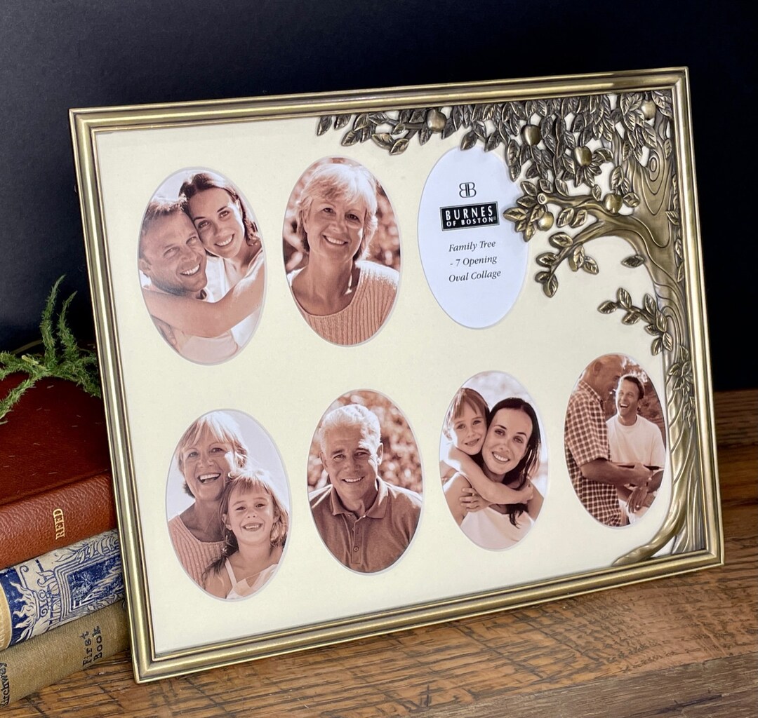 Vintage Burnes Family Tree Oval Collage/frame - 7 Oval Family Tree ...