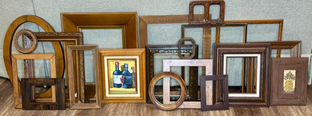 Set of 20 Vintage Open Wooden Frames Wooden Frame Collection Mid ...