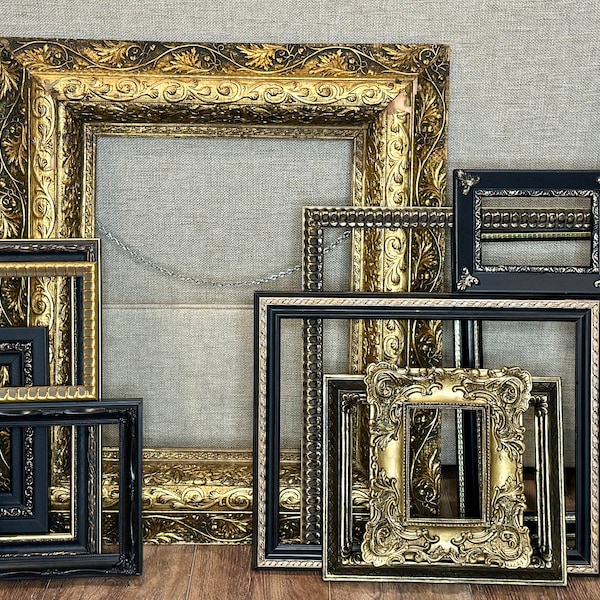 Gold and Black Antique Frames - Etsy