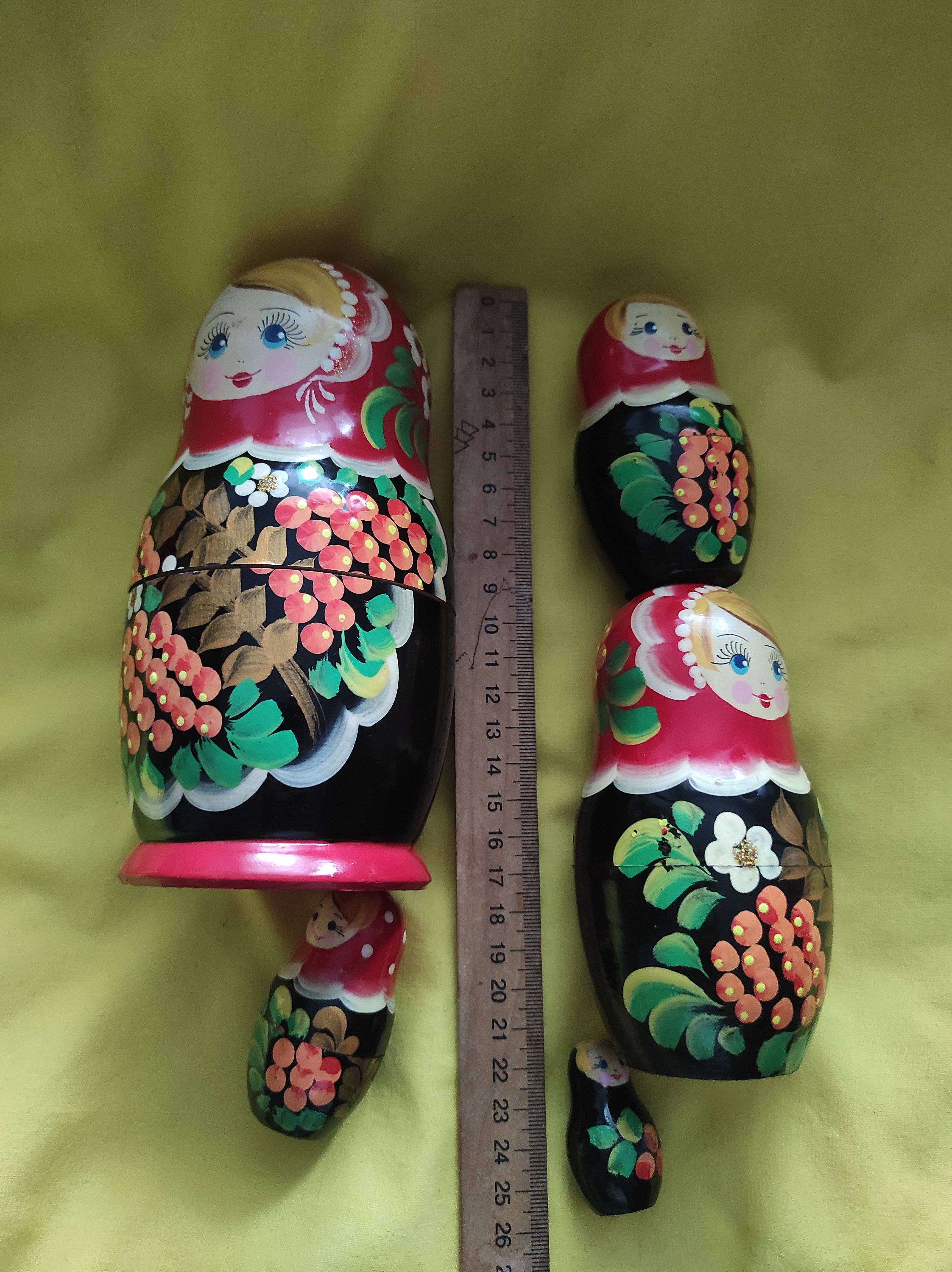 Soviet Vintage Old Matryoshka Set of 5, Russian Soviet Nesting Dolls ...