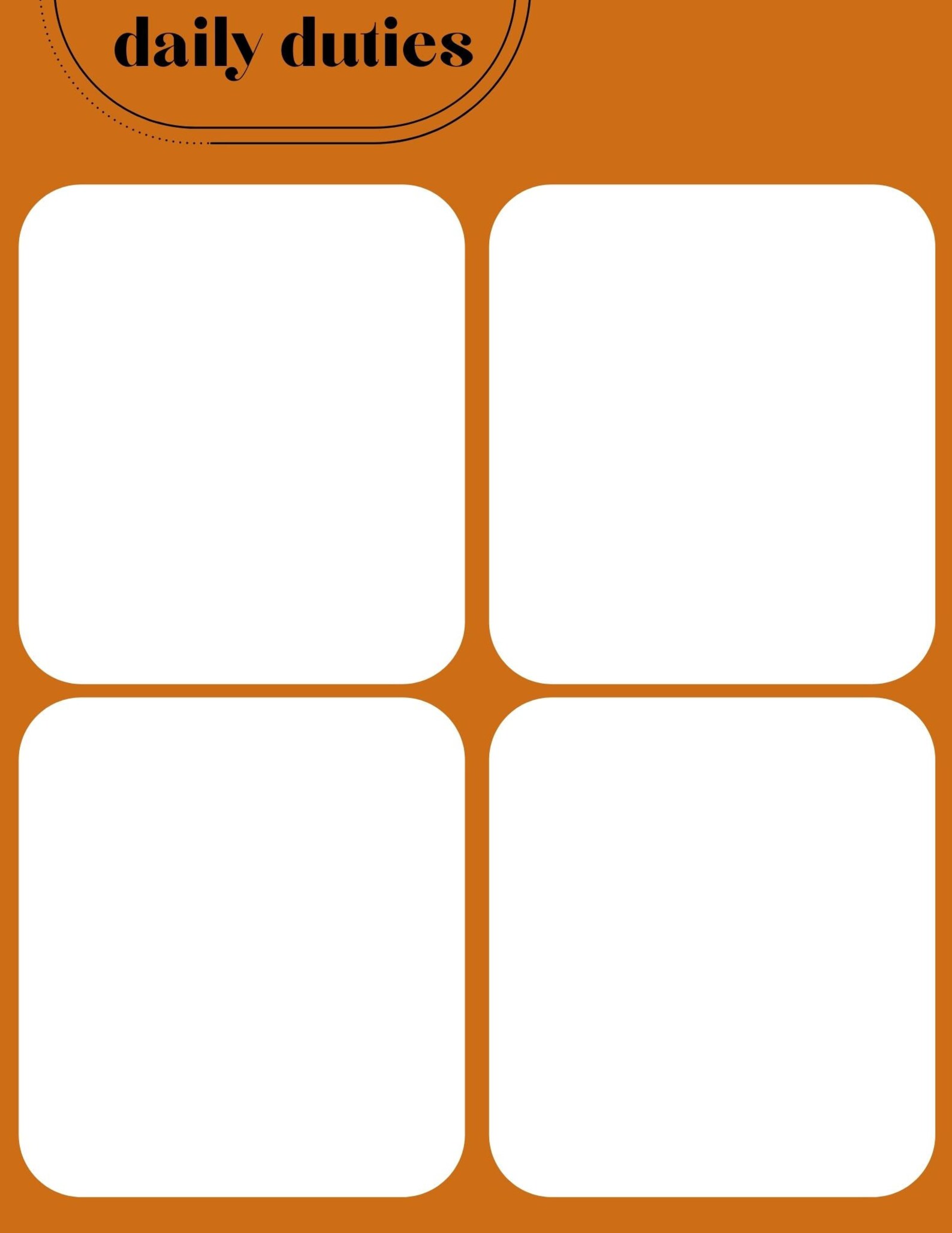 Daily Duties Printable Daily Task Sheet | Etsy