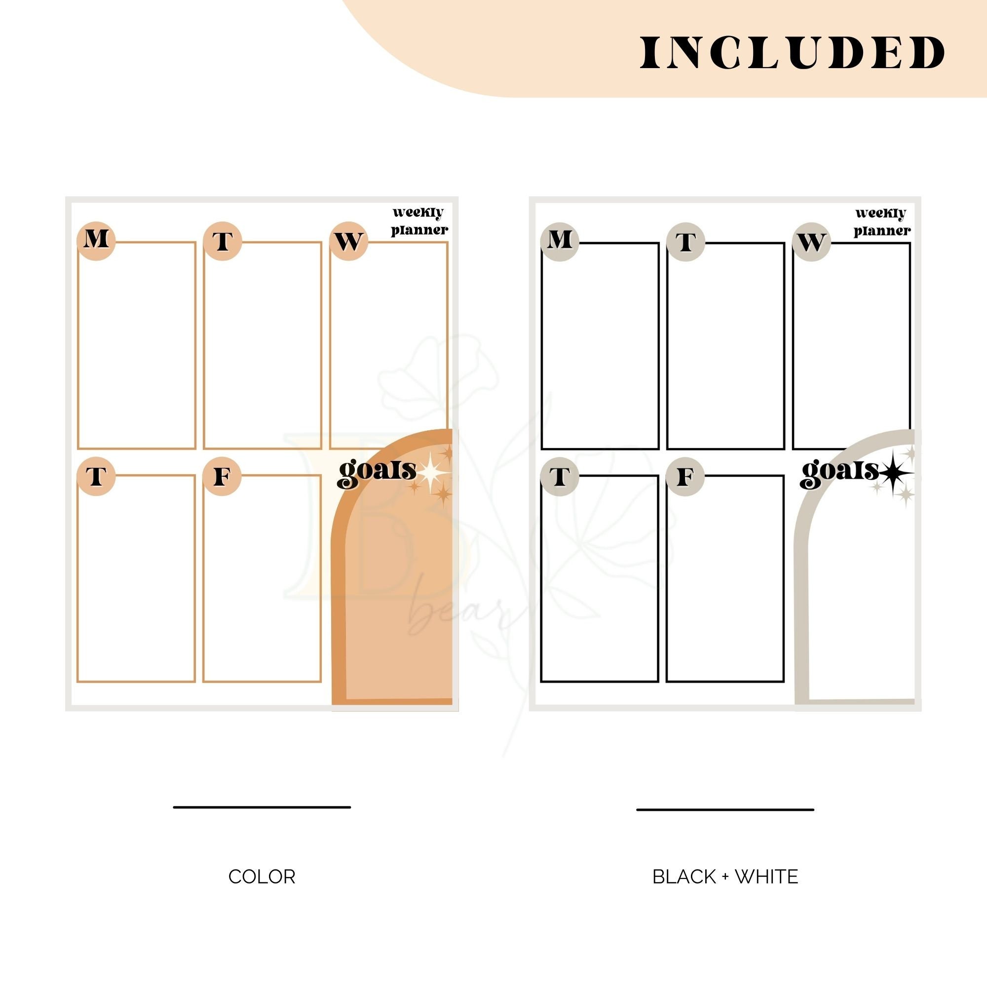 Weekly Planner Printable One-pager // Planner Printable // Weekly Goals ...