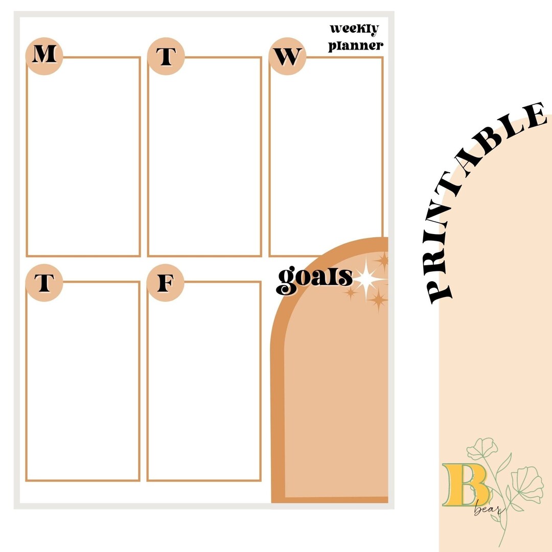 Weekly Planner Printable One-pager // Planner Printable // Weekly Goals ...