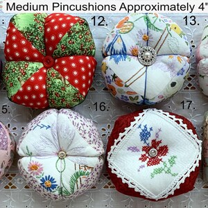 Pincushions Embellished With Vintage Touches, Handmade Pincushions ...