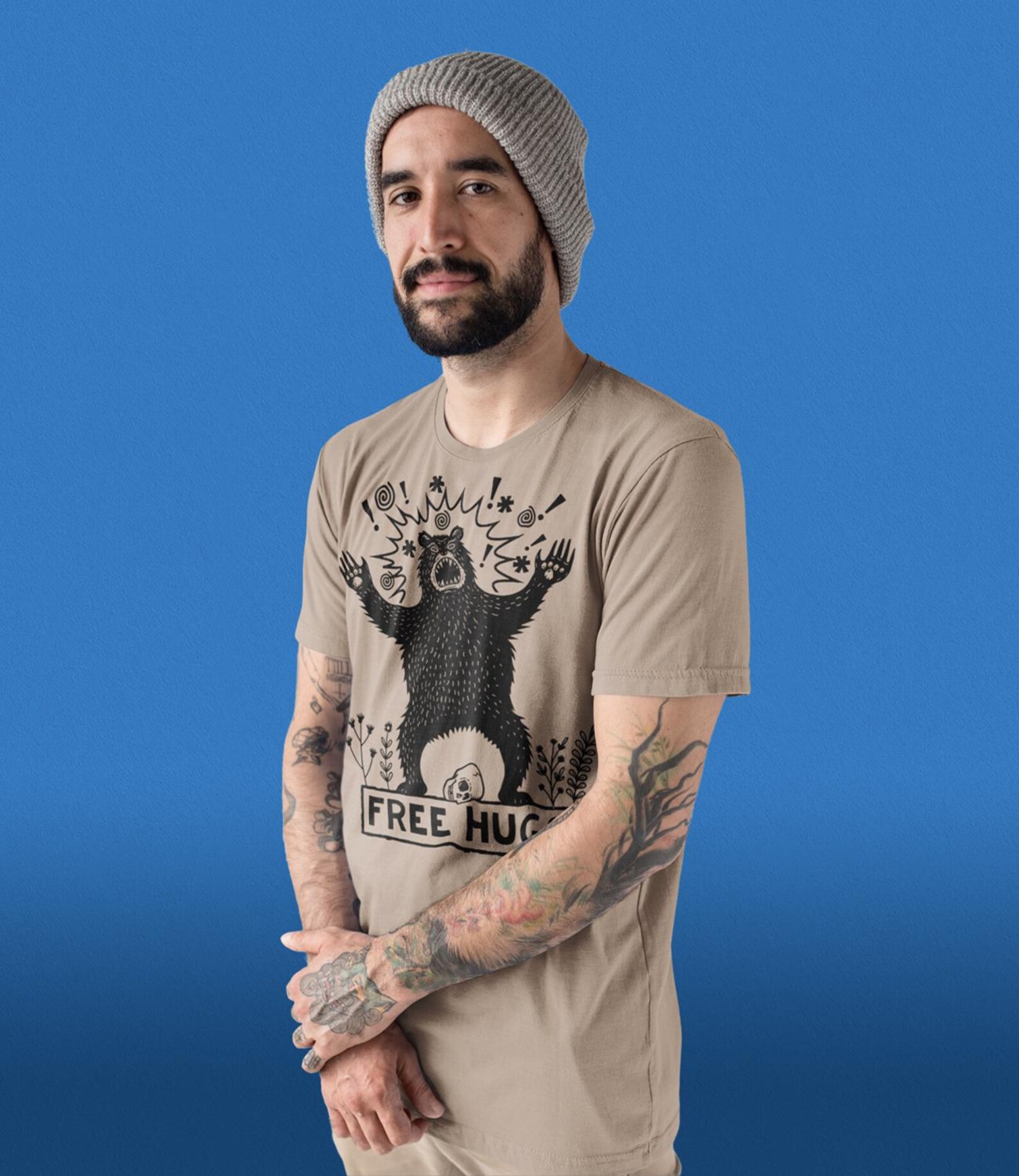 Free Hugs - Joke Bear T-shirt - Etsy