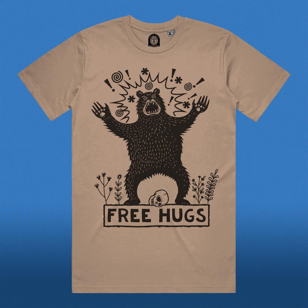 Free Hugs - Joke Bear T-shirt - Etsy
