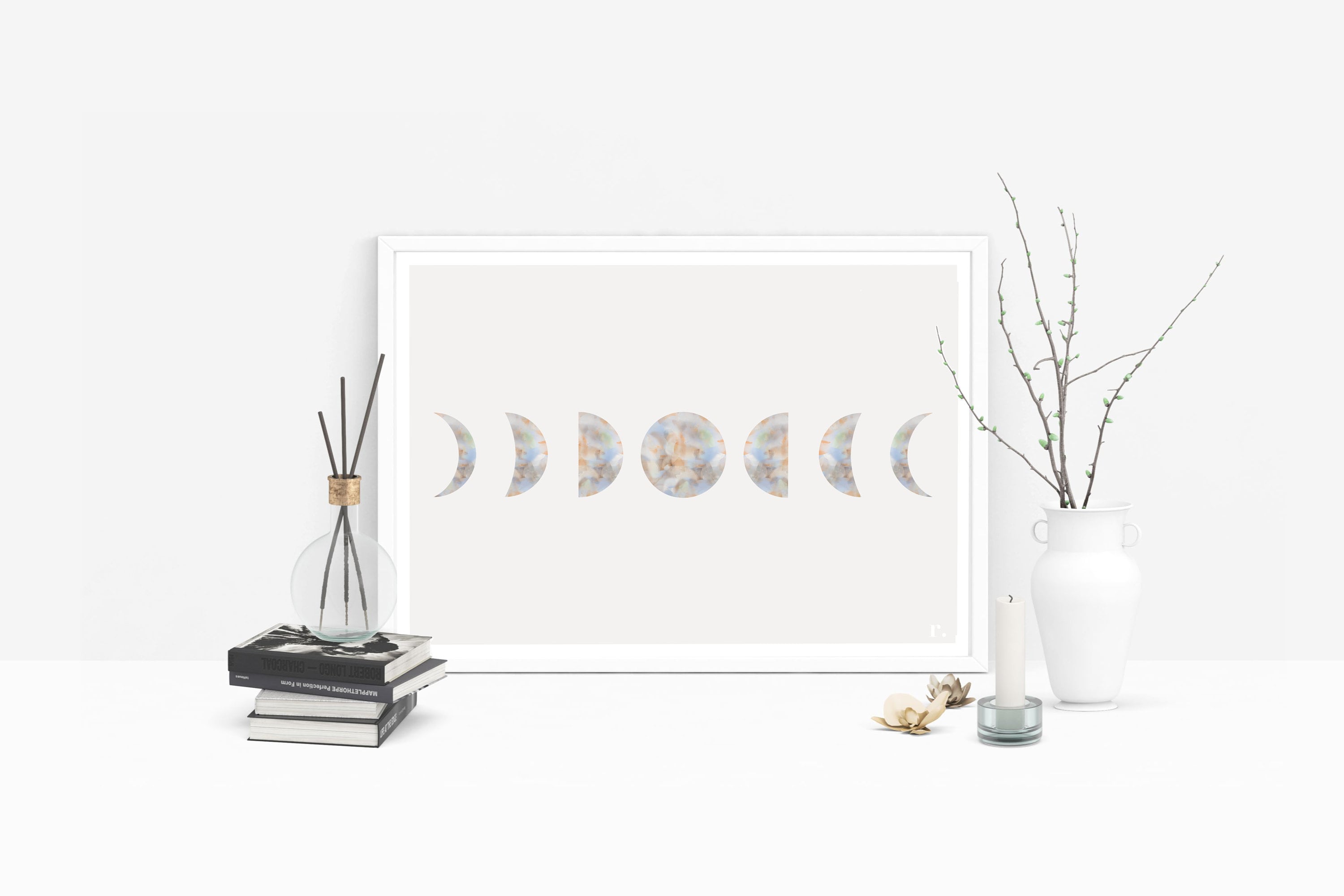 Moon Cycle Art Moon Phases Art Moon Art Print Moon Illustration ...