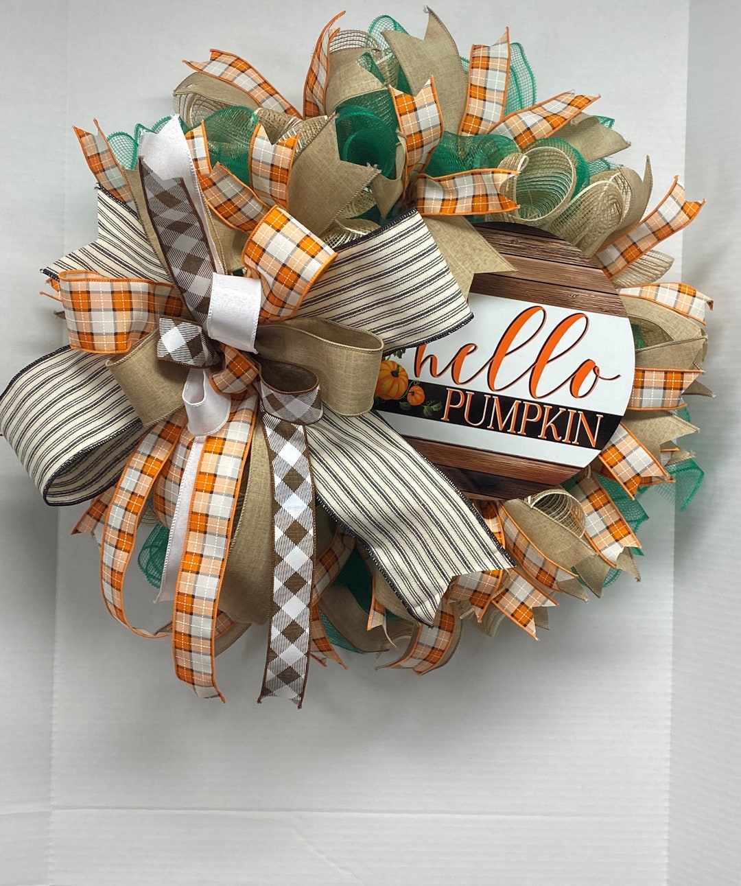 Fall Wreath, Hello Pumpkin Wreath, Pumpkin Wreath, Fall Family Wreath ...