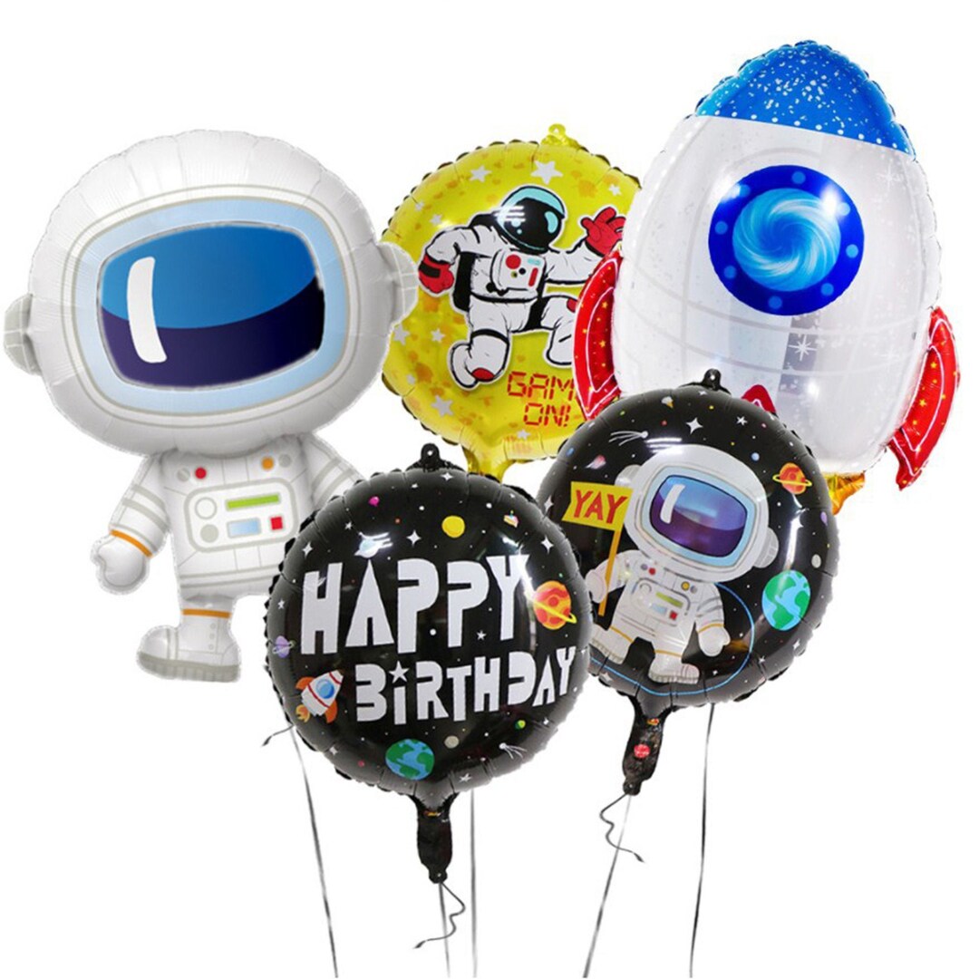 5pcs Outer Space Theme Birthday Balloon Set, Astronaut Balloon Kit ...