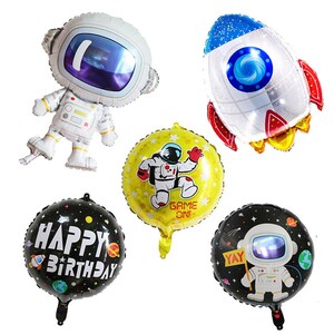 5pcs Outer Space Theme Birthday Balloon Set, Astronaut Balloon Kit ...