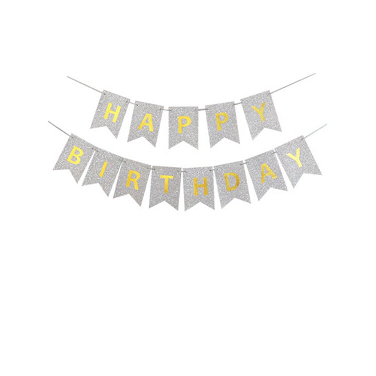 Silver Glitter Happy Birthday Banner Bunting Party Decoration - Etsy UK