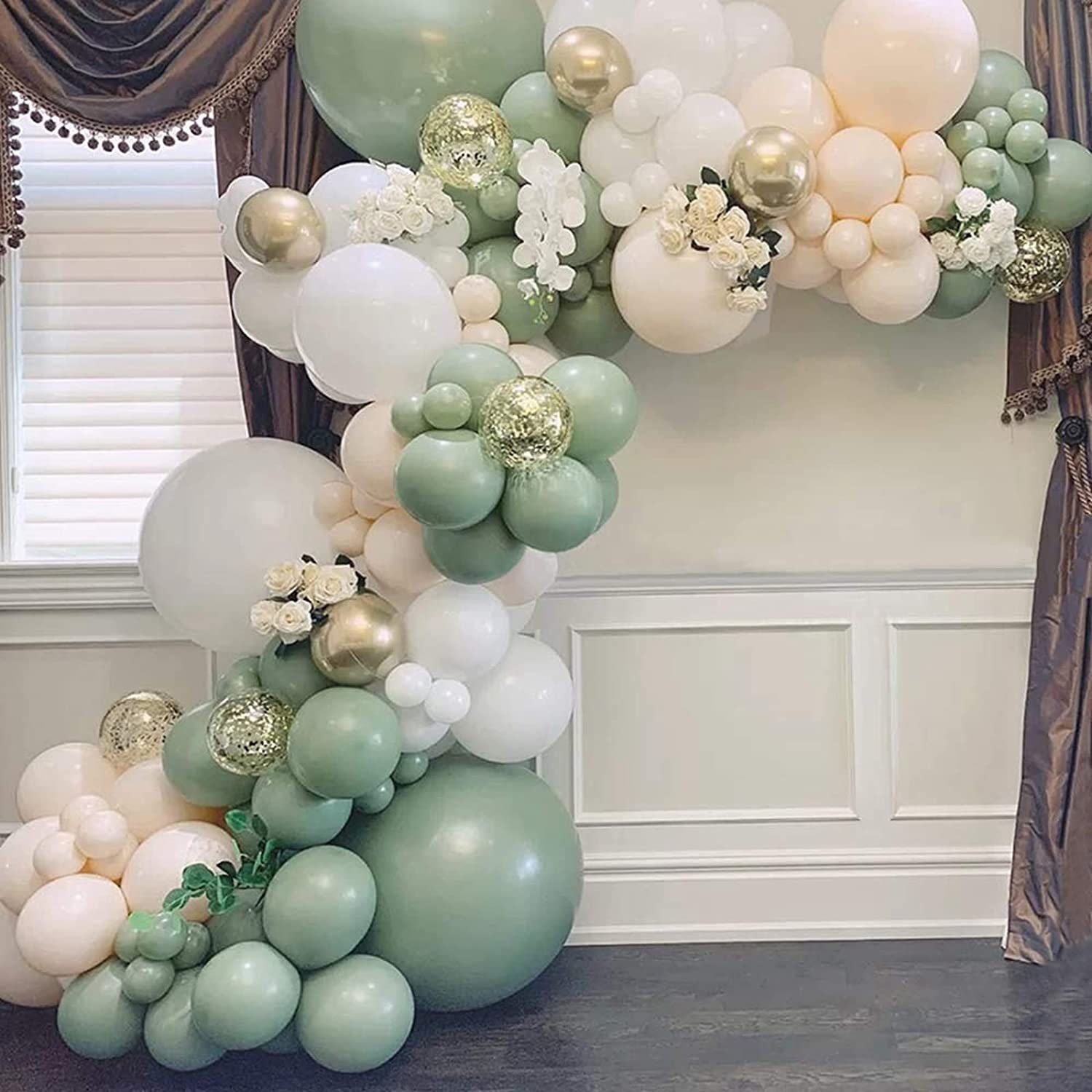 Premium Sage Green and Blush Balloon Arch Giant White - Etsy UK