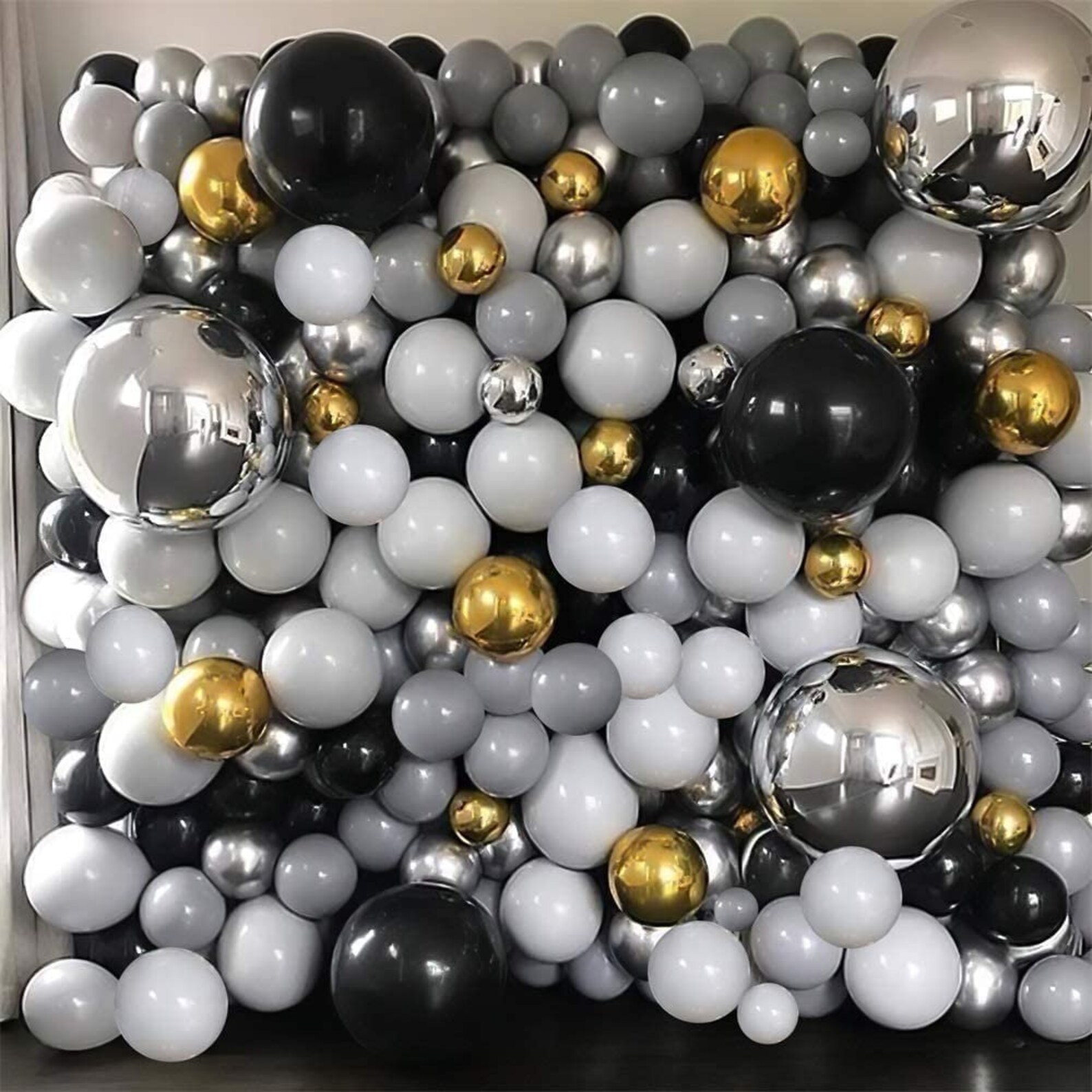 DIY Black Silver Grey Balloon Garland Kit Giant Black - Etsy UK