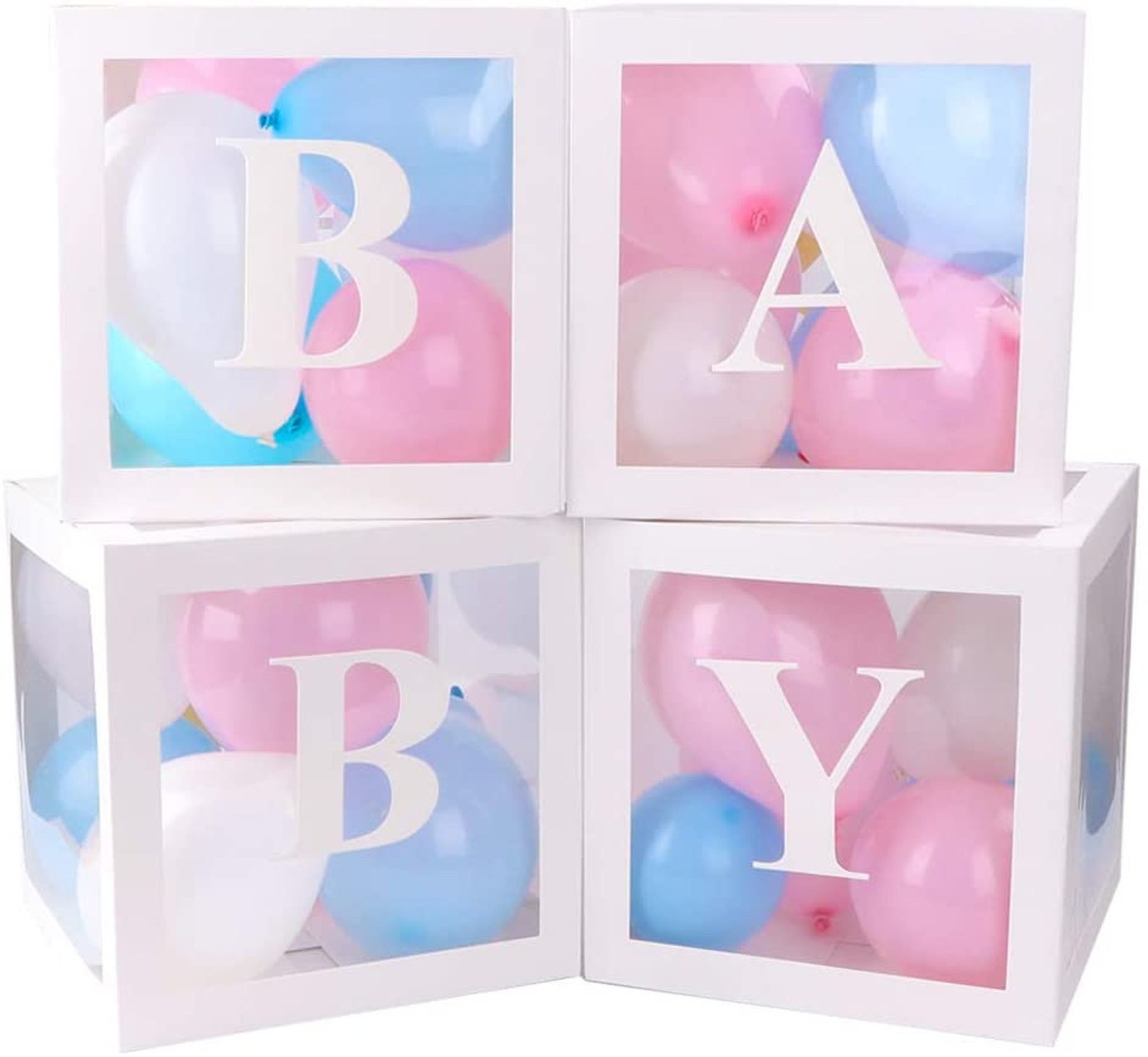 4pcs White Transparent Baby Blocks Baby Balloon Boxes Baby | Etsy