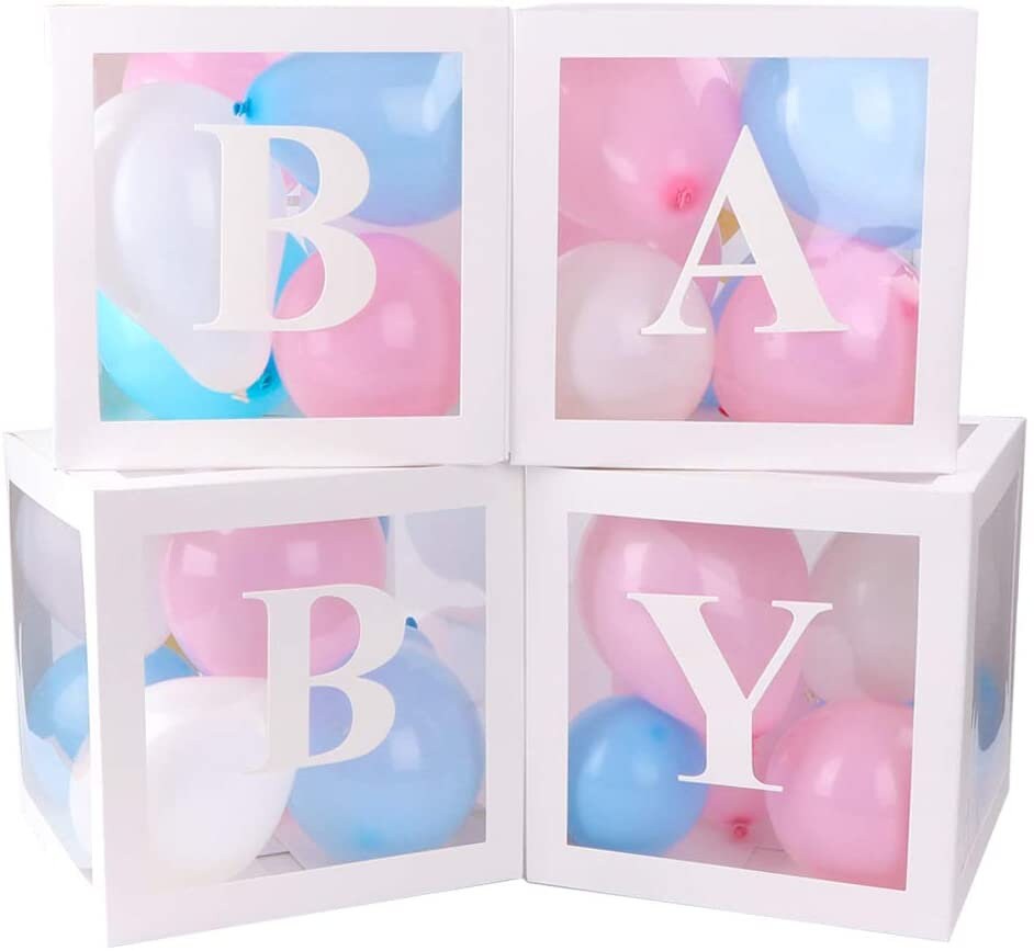 4pcs White Transparent Baby Blocks Baby Shower Boxes Baby - Etsy UK