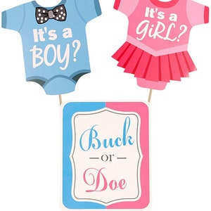 30pcs Gender Reveal Photo Booth Props Baby Shower Photo Booth Props ...