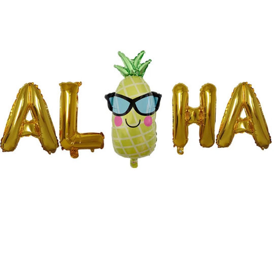 Giant ALOHA Foil Balloon, Summer Party, Hawaiian Decoration, Luau ...