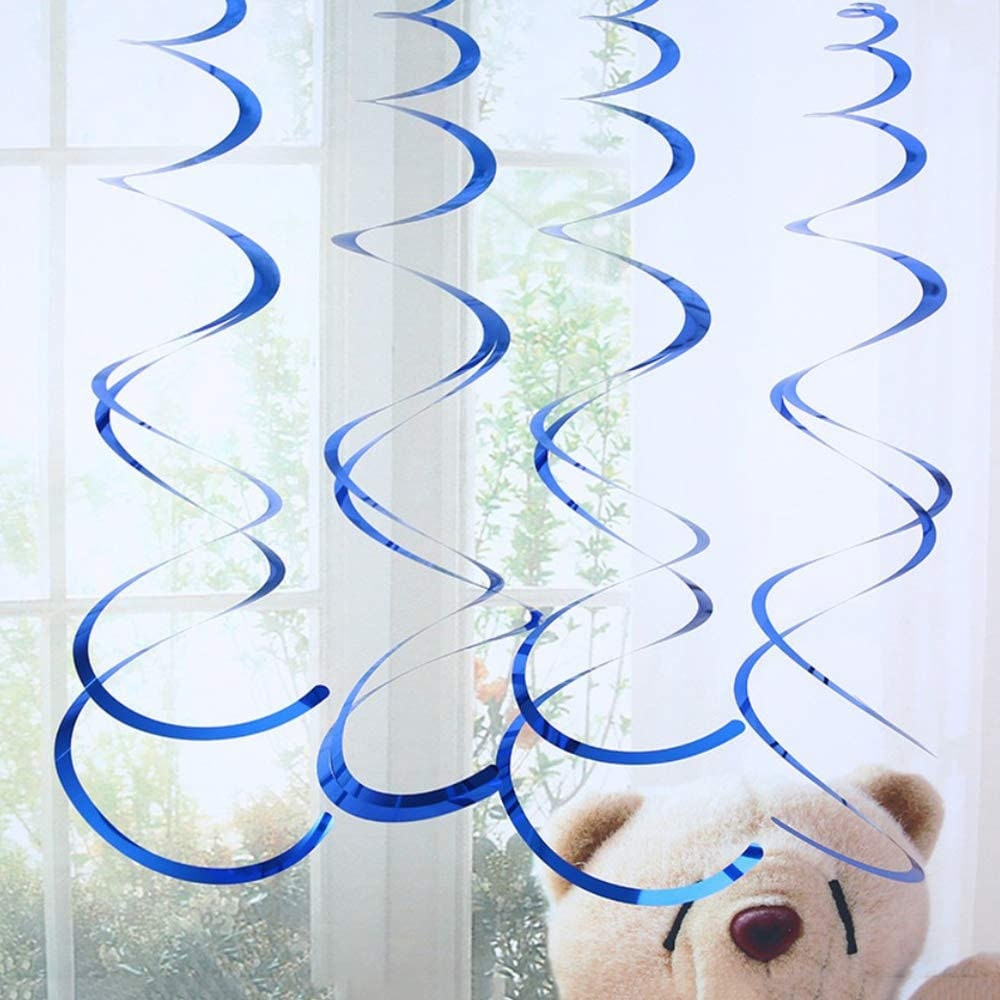 Pack of 6 Gold Blue Silver Pink and Black Hanging Swirls - Etsy UK