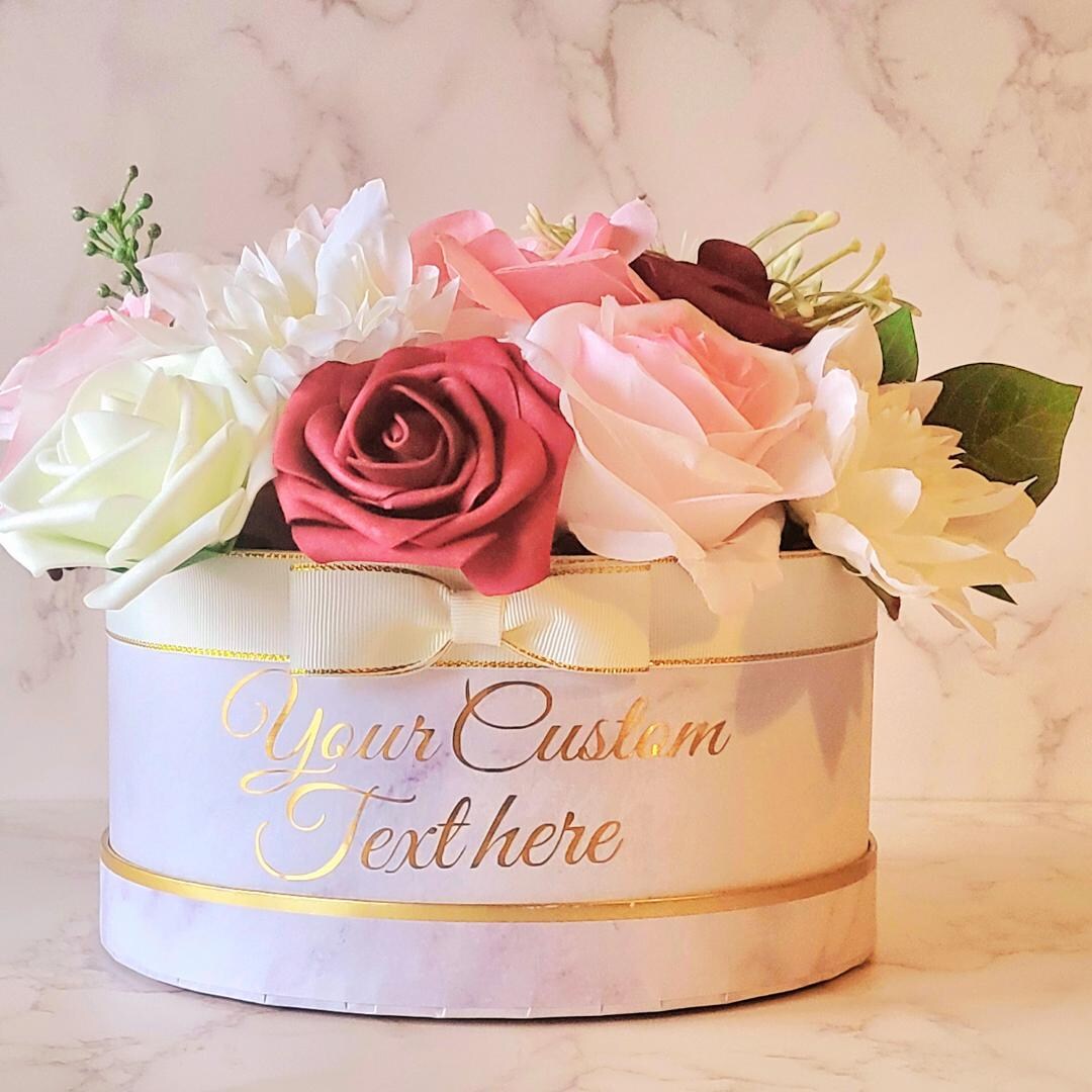 Personalised Flower Hat Box, Bespoke Floral Hat Box With Personalised ...